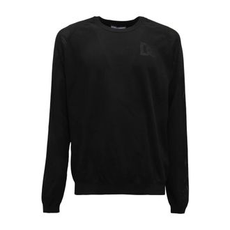 Dolce & Gabbana Perforierter Pullover - - Knitwear - Herren - Schwarzk - XL