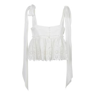 Chlo&eacute; Cropped Top mit geknoteten Tr&auml;gern - - Tops - Damen - Wei&szlig; - S