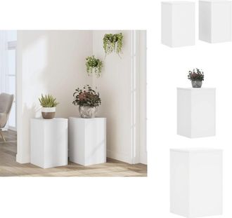 vidaXL Pflanzenst&auml;nder 2 Stk. Wei&szlig; 30x30x50 cm Holzwerkstoff - Blumenst&auml;nder - Pflanzenst&auml;nder - Indoor Pflanzenst&auml;nder - Holzwerkstoffm&ouml;bel - Wei&szlig;er