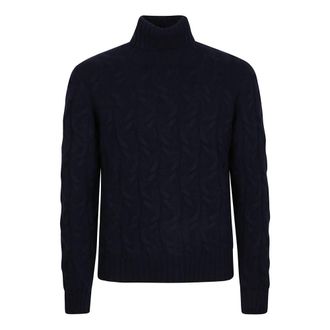 Drumohr Geflochtener Rollkragenpullover - - Knitwear - Herren - Blau - XL