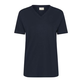 Kaffe Femme, Tops, Bleu, Taille: 36 FR V-Neck Tee Midnight Marine