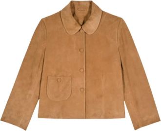 BA&SH Femme, Vestes, Brun, Taille: 38 FR Veste L&eacute;g&egrave;re Structur&eacute;e