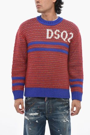 Dsquared2 Rundhalspullover in H&auml;keloptik Colorblock Dsquared2