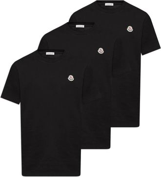 Moncler Homme, Tops, Noir, Taille: XL Lot de trois T-shirts &agrave; logo
