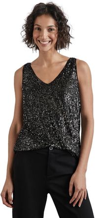 Street One Damen A345219 Blusentop mit Pailletten,Silber, 46