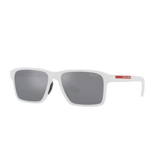Prada Sportliche Gummisonnenbrille in Wei&szlig;/Silber - - Accessories - Herren - Wei&szlig; - 58 MM