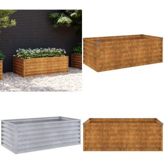 vidaXL Lit sur&eacute;lev&eacute; de jardin 100x50x36 cm acier corten - Jardiniere Exterieur - Bac A Fleurs - Lit Sur&eacute;lev&eacute; Jardin - Acier Corten - Decoration Jardin