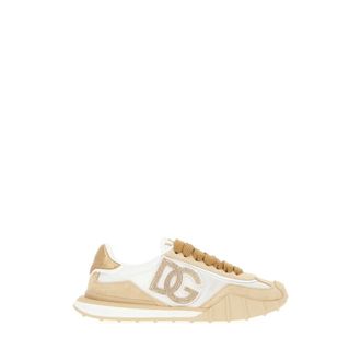 Dolce & Gabbana Femme, Chaussures, Blanc, Taille: 37 EU DG Athletic Fabric Baskets