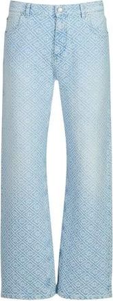 Casablanca Jean droit &agrave; jacquard monogramme en coton