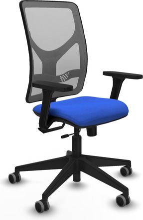 Piqueras y Crespo B&uuml;rostuhl mit 3D-Armlehnen, h&ouml;henverstellbare Lendenwirbelst&uuml;tze, ausgestattet mit Syncro/Translack und Schneideschaum, Grau/Blau