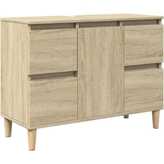 vidaXL Waschbeckenunterschrank Sonoma-Eiche 80x33x60 cm Holzwerkstoff Vidaxl
