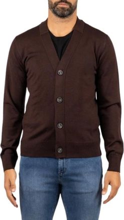 Alpha Industries Cardigan en laine m&eacute;rinos - Homme - Pulls - Brun - Taille: S