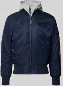 Alpha Industries Bomberjacke mit Kapuze und Label-Details