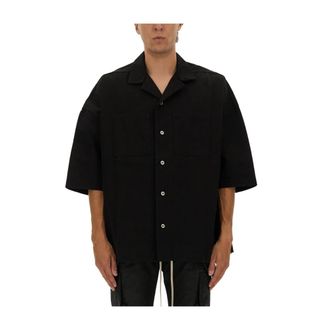 Rick Owens Kurz&auml;rmeliges Hemd mit doppelter Tasche - - Shirts - Herren - Schwarzk - M