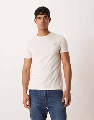 Polo Ralph Lauren T-shirt &agrave; manches courtes et logo - Cr&egrave;me-Blanc