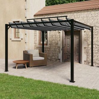 vidaXL Vidaxl - Tonnelle avec toit &agrave; persienne 3x3 m Anthracite Tissu aluminium
