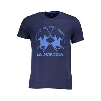 La Martina La Martina Blaues Baumwoll-Herren-T-Shirt