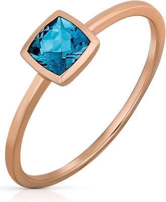 Orolino Ring 585 Gold Ros&eacute;gold mit Blautopas (beh.)