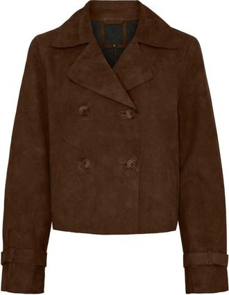 Notyz Notyz - Trench court en daim - Femme - Vestes - Brun - Taille: 36 FR