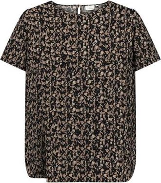 Only Carmakoma Carvica Life SS Top WVN Noos T-Shirt pour Femme, Noir/Motif cora, 50
