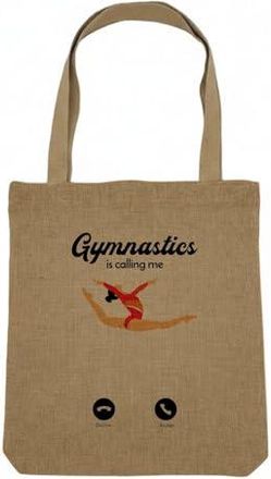 Fabulous Sac Shopping Tote Bag Aspect Lin - Gymnastics Is Calling Me Sport Passion - Sac de Courses Toile Epaisse 360g Beige Naturel Cabas Port&eacute; Epaule Solide 