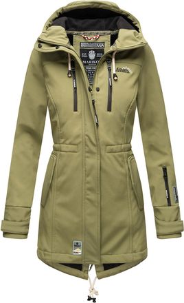 Marikoo lange Damen Steppjacke Abendsternchen mit abnehmbarer Kapuze