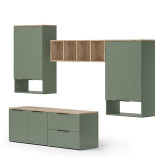 Vicco Wohnwand Wido, Grün, 5 Teile