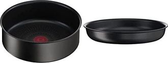 T-fal Ingenio Eco Resist Sauteuse 24 cm, Induction, Indicateur de démarrage de cuisson, L3973502, Noir & Ingenio Eco Resist Poêle 28 cm, Induction, Indicate