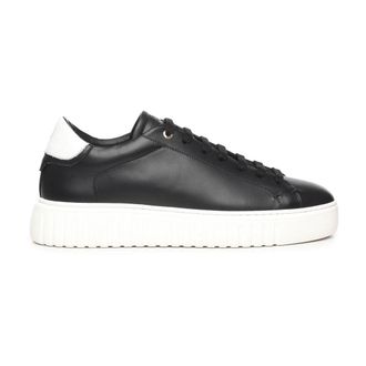 Giuliano Galiano Schwarze Ledersneaker mit Logodetail - - Shoes - Herren - Schwarzk - 39 EU