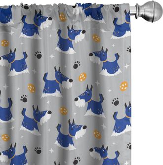 Abakuhaus Karikatur Vorhänge, Gardinen, Blau Bearded Hunde Bild, Fensterbehandlungen für Wohnzimmer Schlafzimmer Dekor, 2 Stück 75 cm b x 245 cm h, Mehrfarbig