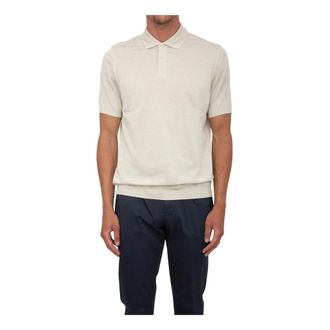Corneliani Kurzarm-Poloshirt - - Tops - Herren - Beige - M