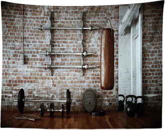 Generic Wandteppich Fitness 150x200 cm Wandteppiche Fitnessstudio übung 3d Druck Wandbehang XL Tapisserie Wandtuch für Wohnzimmer Schlafzimmer Wohnheim Wandde