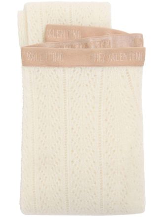 Valentino Garavani collants en maille nervurée - Blanc