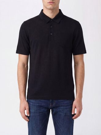 Ermenegildo Zegna Polo &agrave; manches courtes en m&eacute;lange de coton et soie avec col c&ocirc;tel&eacute;