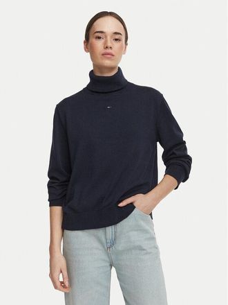 Tommy Jeans Rollkragenpullover Essetnial DW0DW23361 Dunkelblau Relaxed Fit