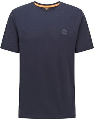 BOSS Hommes Tegood T-Shirt en Coton flammé avec détail logoté