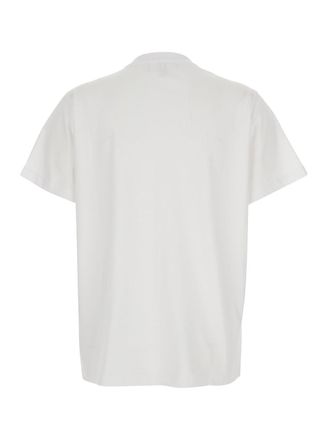 Ganni Womens T-Shirt Crew-Neck White Cotton T-Shirts & Jerseys