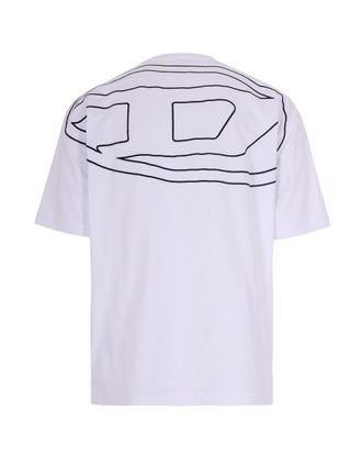 Diesel Mens T-Shirt Boggy Megoval-D White Cotton T-Shirts And Polos
