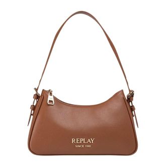 Replay Texturierte Kunstleder-Mittelgro&szlig;e Tasche - - Bags - Damen - Braun - ONE SIZE