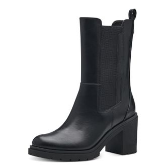 Marco Tozzi Damen Chelsea Boots aus Kunstleder mit Absatz, Schwarz (Black), 38