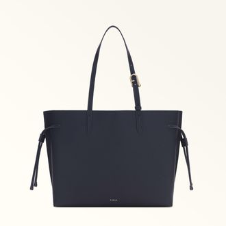 Furla Ava Tote-bag L Ink Blue Blau Doppeltes Pebble Kalbsleder Damen