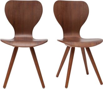 Miliboo 2er-Set St&uuml;hle Skandinavien-Stil aus nat&uuml;rlichem Nussbaum NORDECO