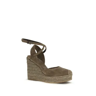 Brunello Cucinelli Womens Beige Calf Leather Bos Taurus Espadrilles Shoe