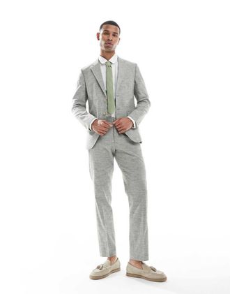 Jack & Jones Pantalon de costume en lin - Vert