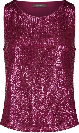 Vera Mont Damen Pailletten-Top ohne Arm 48, Sweet Berry
