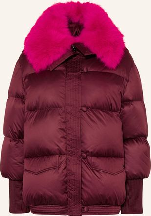 Marc Cain Daunenjacke Mit Abnehmbarem Kunstfell rot