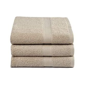 Lucca Couture Handdoeken 3pack Taupe, Baumwolle, 70 x 140 cm