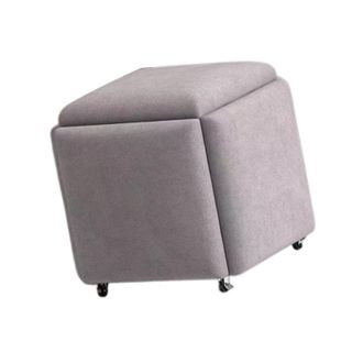 Generic Quadratischer Fu&szlig;hocker aus Leder, stapelbarer, Leichter Nesthocker, for Wohnzimmer, Schlafzimmer, Spielzimmer, Garten, B&uuml;ro, Balkon(Color 3,35x35x35c