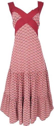 Guru Shop Robe dété longue pour femme synthétique, rouge, 40