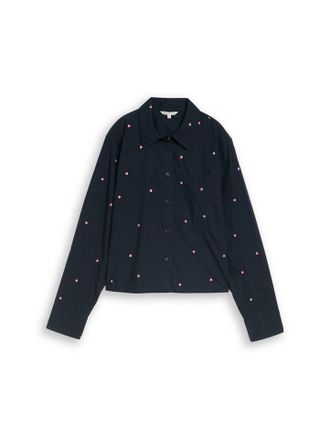 Tom Tailor Langarmbluse Blusen & Shirts Boxy Fit Hemdbluse mit Stickereien